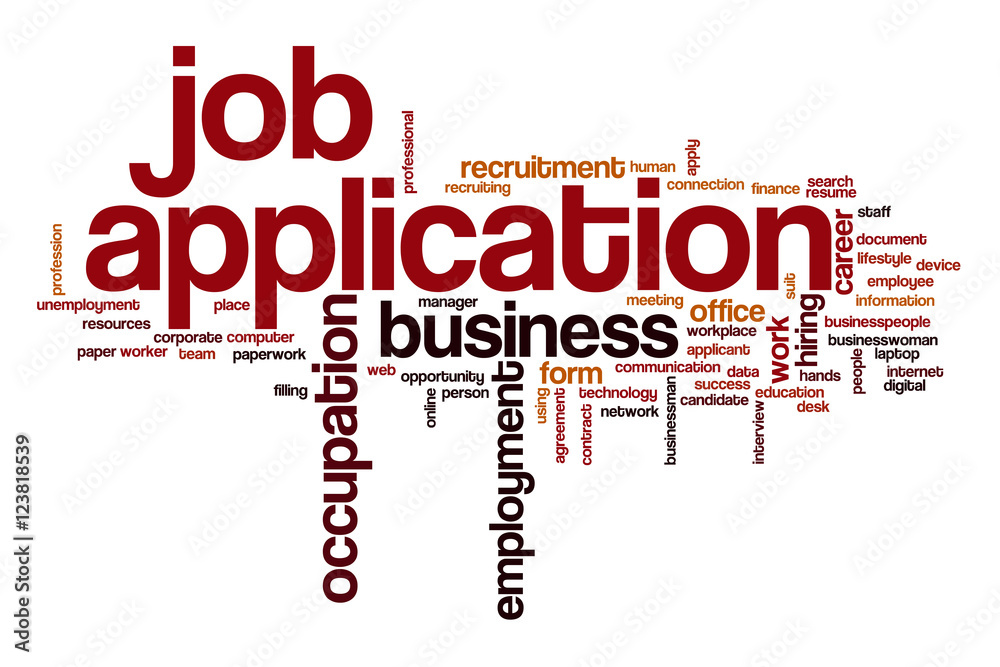 Job application word cloud Stock Illustration | Adobe Stock