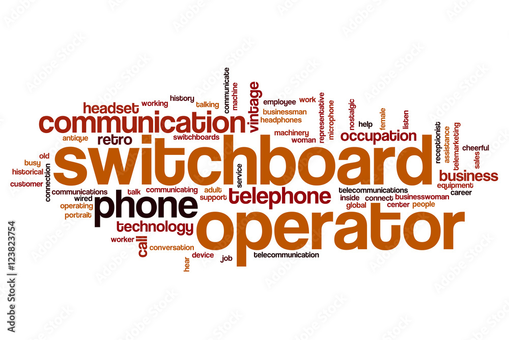 Switchboard operator word cloud Stock Illustration | Adobe Stock