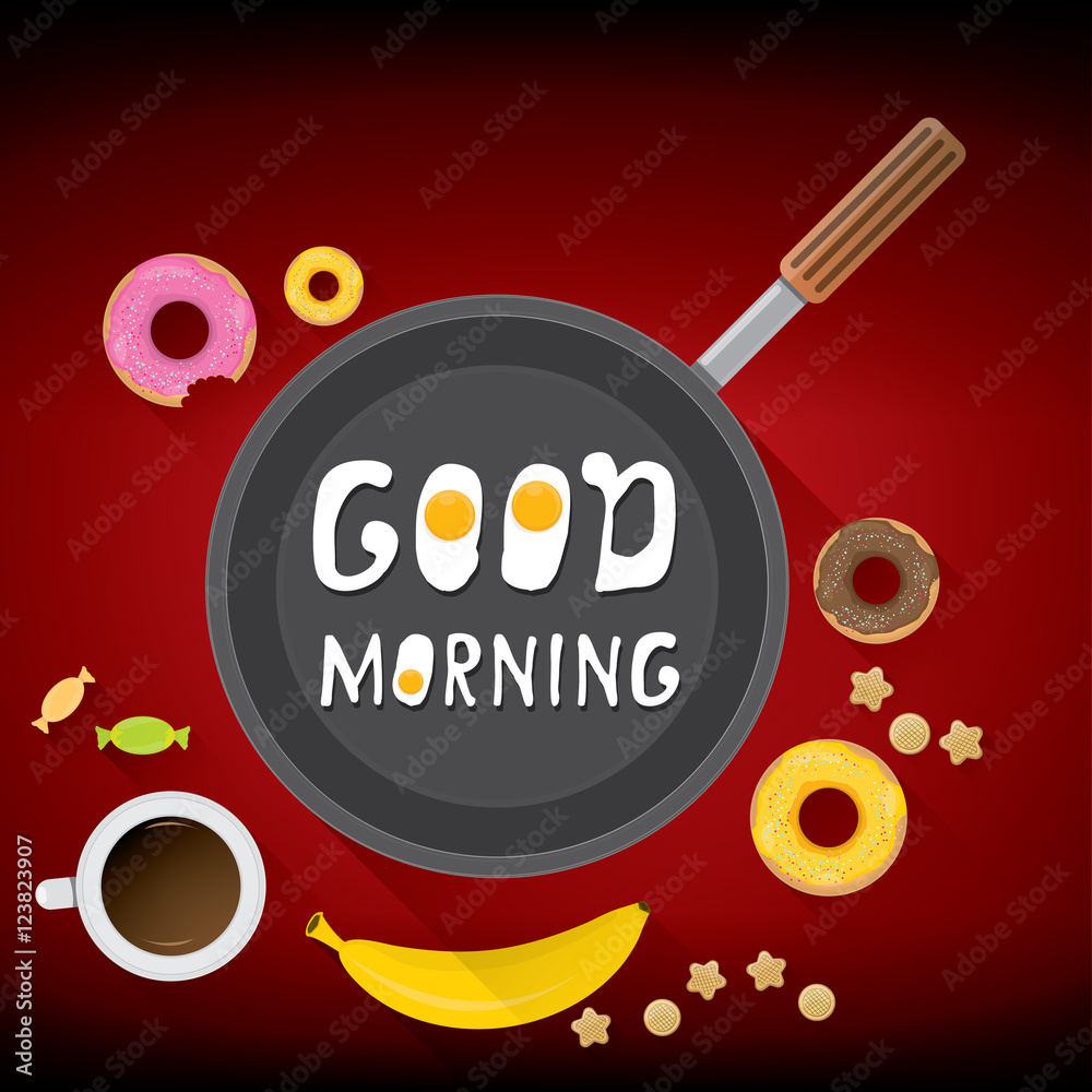 good morning concept. vector food background Stock Vector | Adobe Stock