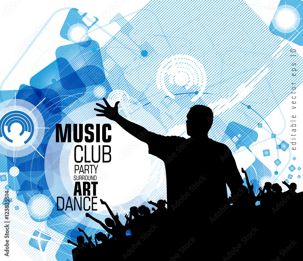 Music background with dancing people, vector Stock Vector | Adobe Stock