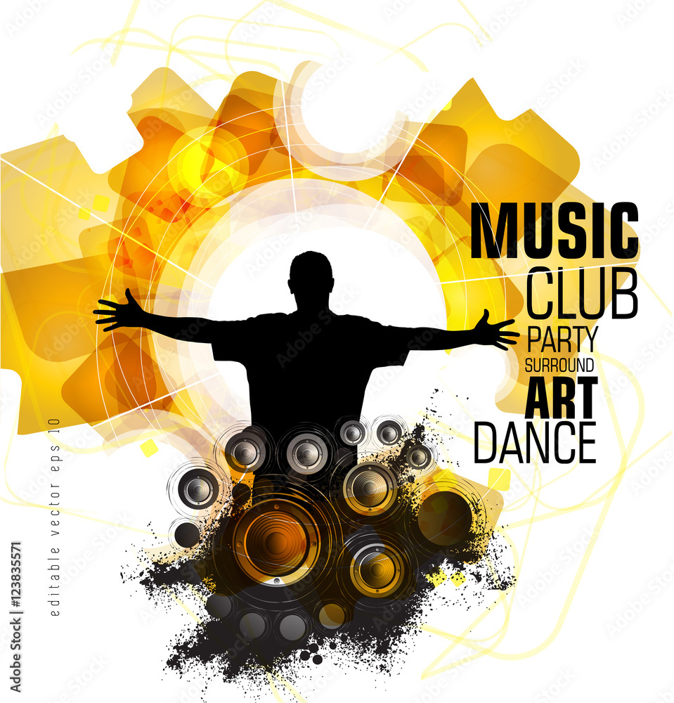 Music background with dancing people, vector Stock Vector | Adobe Stock