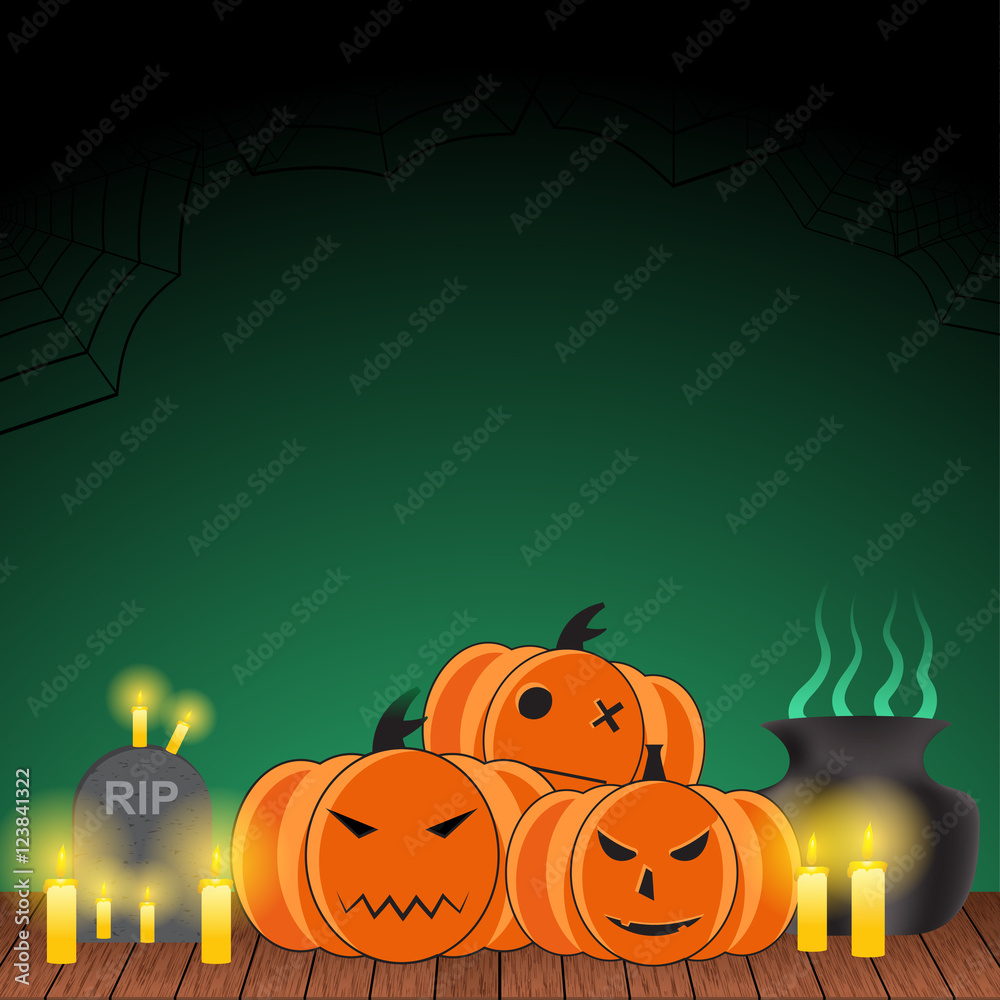 Halloween card vector background Stock Vector | Adobe Stock