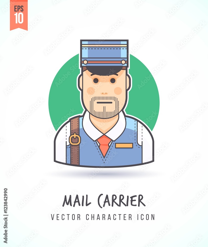 Postman Mail courier delivering package illustration People lifestyle ...