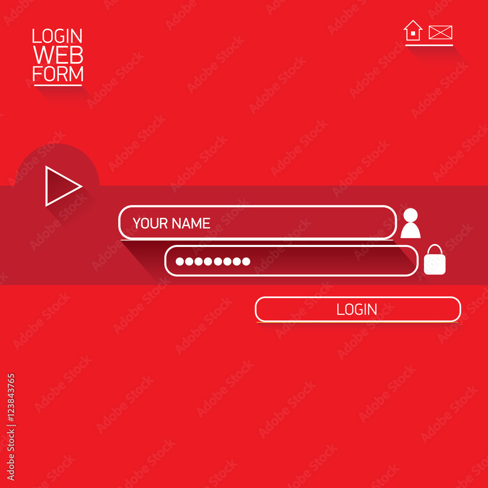 vector Login website template flat design. Stock Vector | Adobe Stock