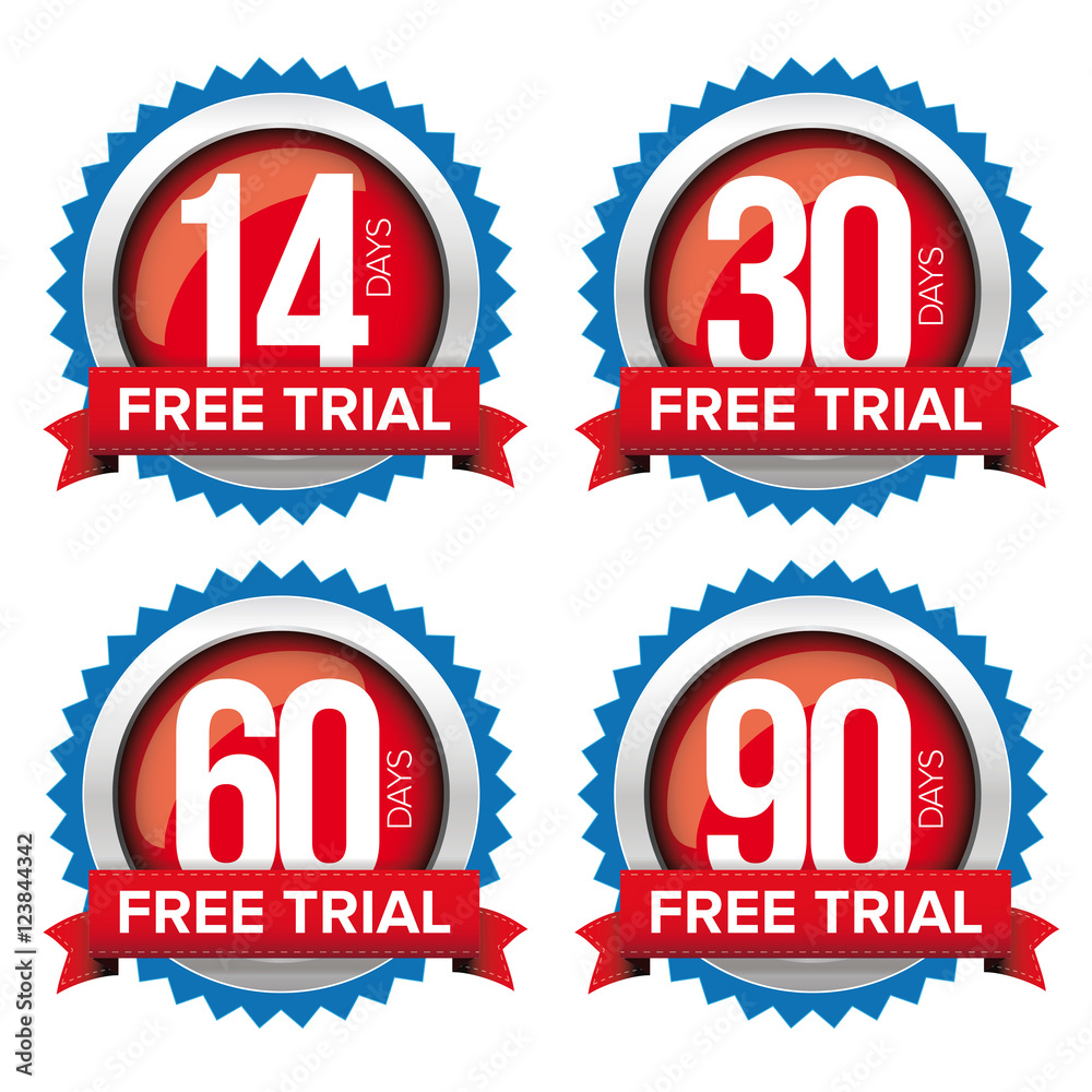 Free trial badges vector set Stock Vector | Adobe Stock