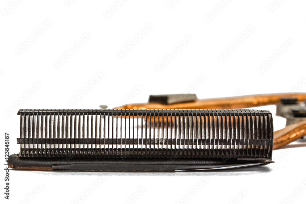 Radiator for cooling of computer processor, isolated on white ba Stock ...