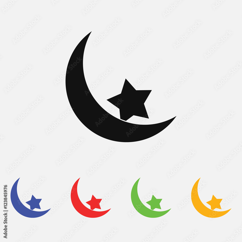 Islam symbol, Vector illustration. Religion icon. Silhouette. Flat ...