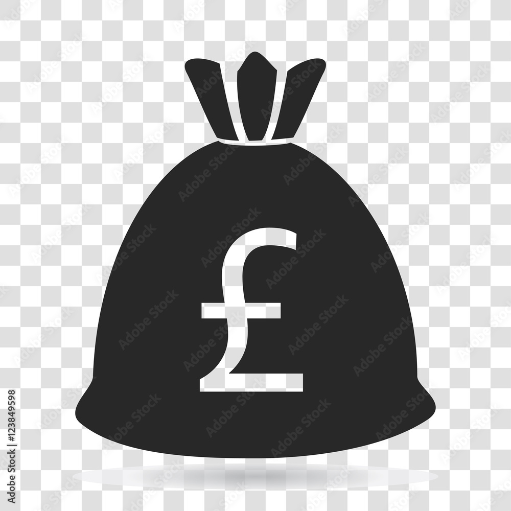Money Bag currency Pound icon vector illustration on transparent ...