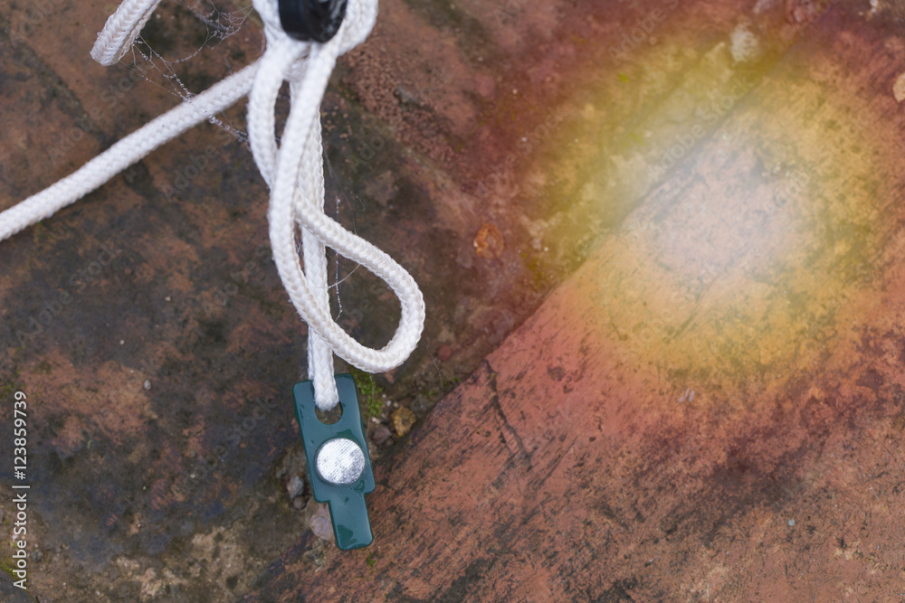 Rope and Anchor He tied the tent camp. Stock Photo | Adobe Stock