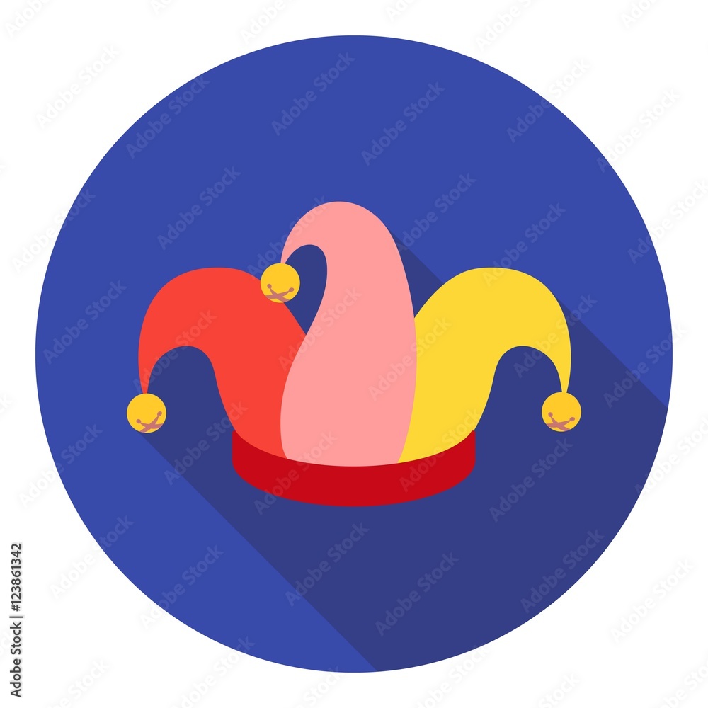 Jester's cap icon in flat style isolated on white background. Hats ...