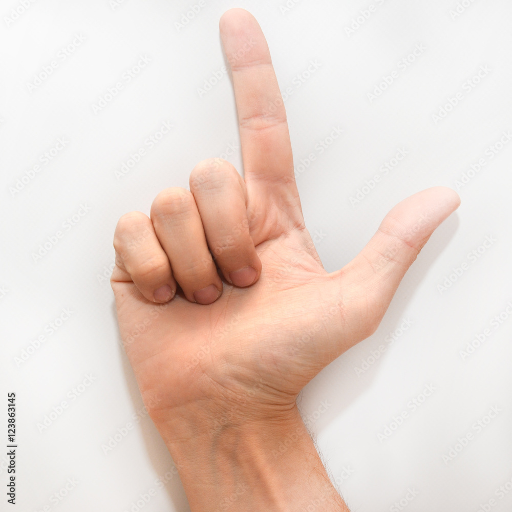 Letter L in American Sign Language (ASL) for deaf people Stock Photo ...
