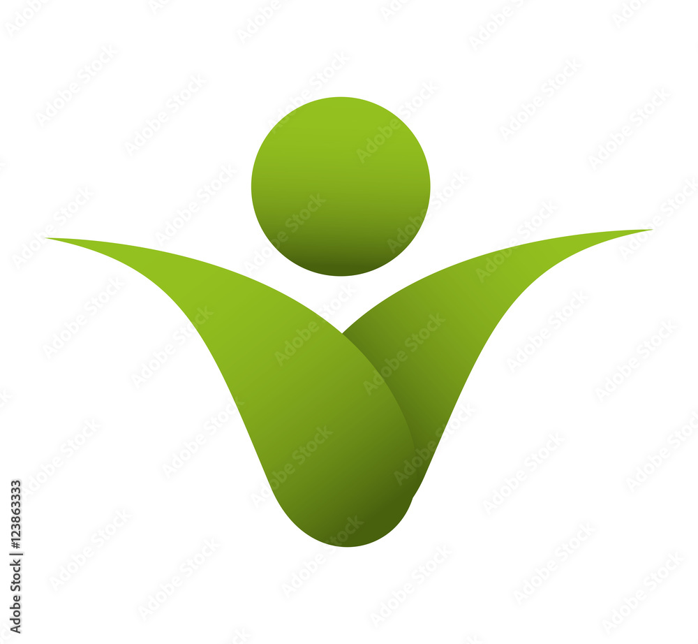human silhouette ecology symbol vector illustration design Stock Vector ...