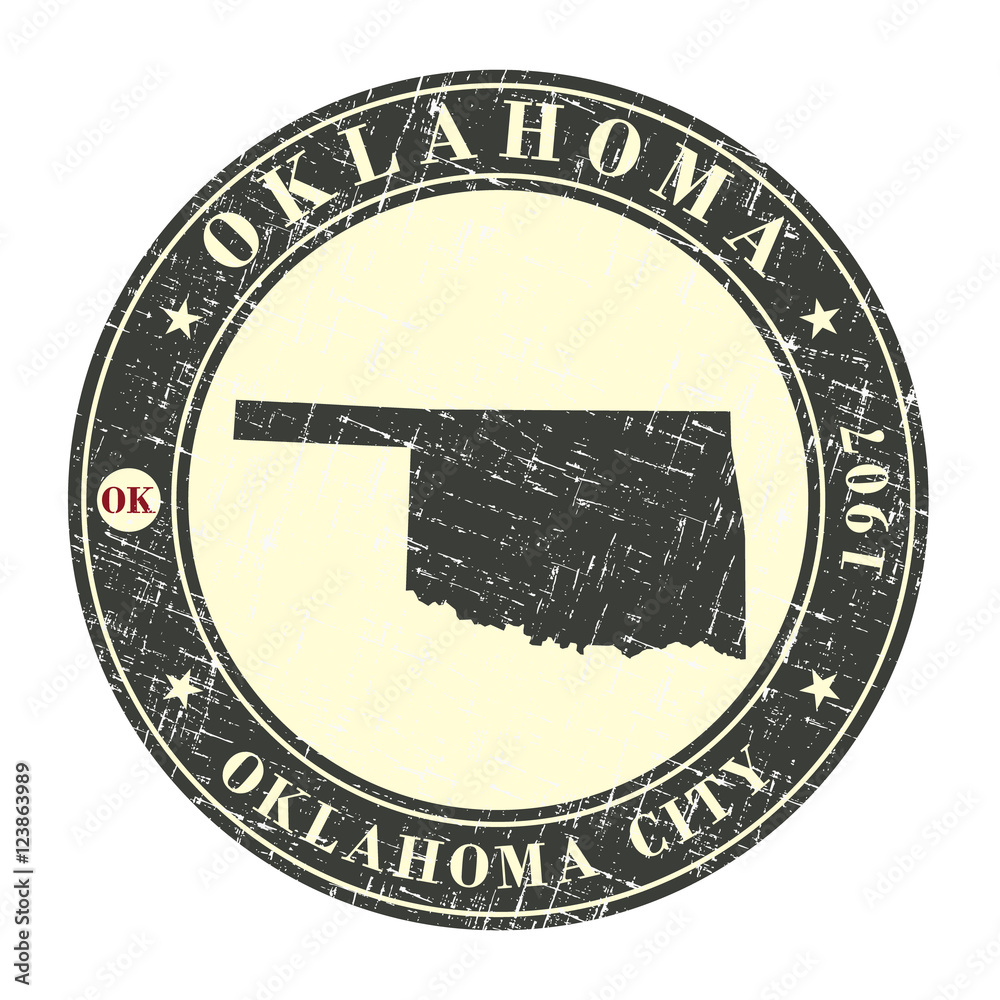 Vintage stamp with map of Oklahoma Stock Vector | Adobe Stock