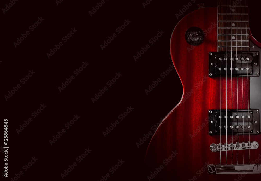 Red Electric Guitar Background