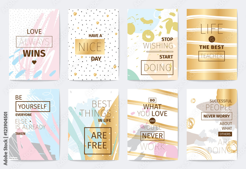 Set of cards with inspirational quotes. Stock Vector | Adobe Stock
