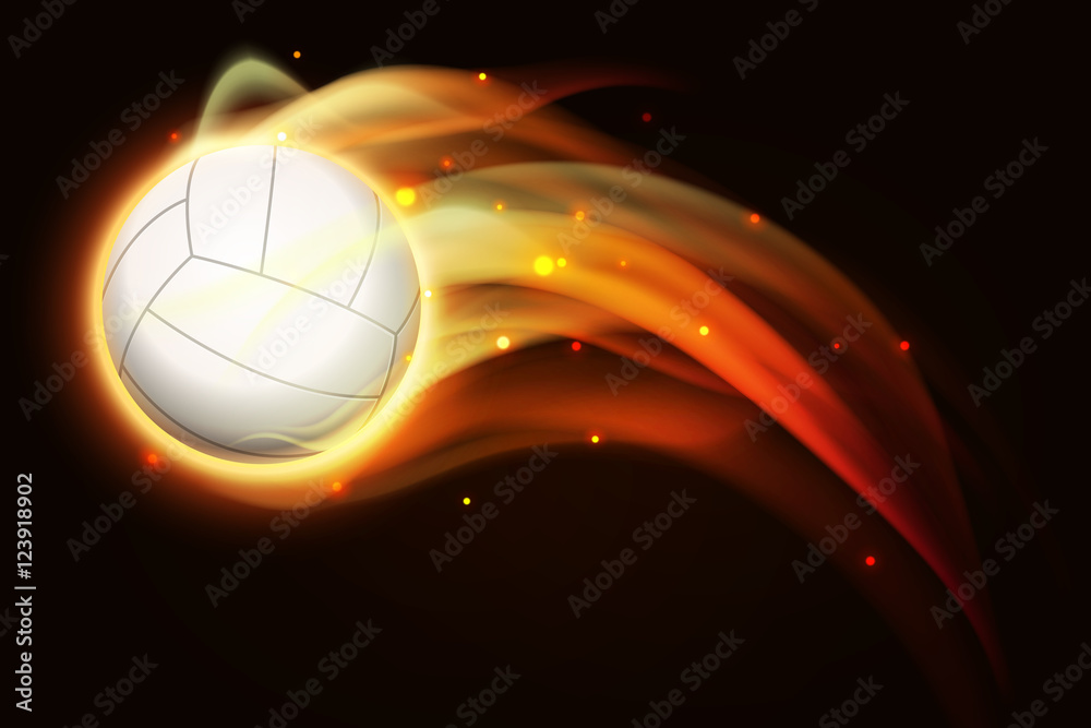 Fire volleyball Stock Vector | Adobe Stock