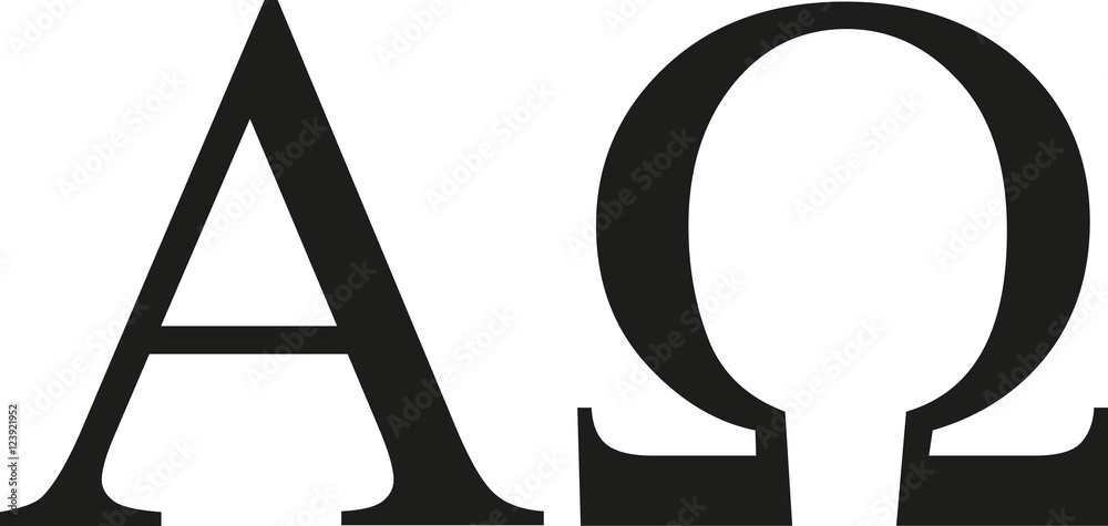 Greek alpha and omega sign Stock Vector | Adobe Stock