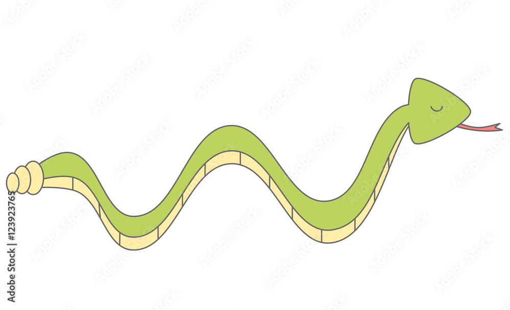 cute cartoon arrow snake vector illustration isolated on white ...
