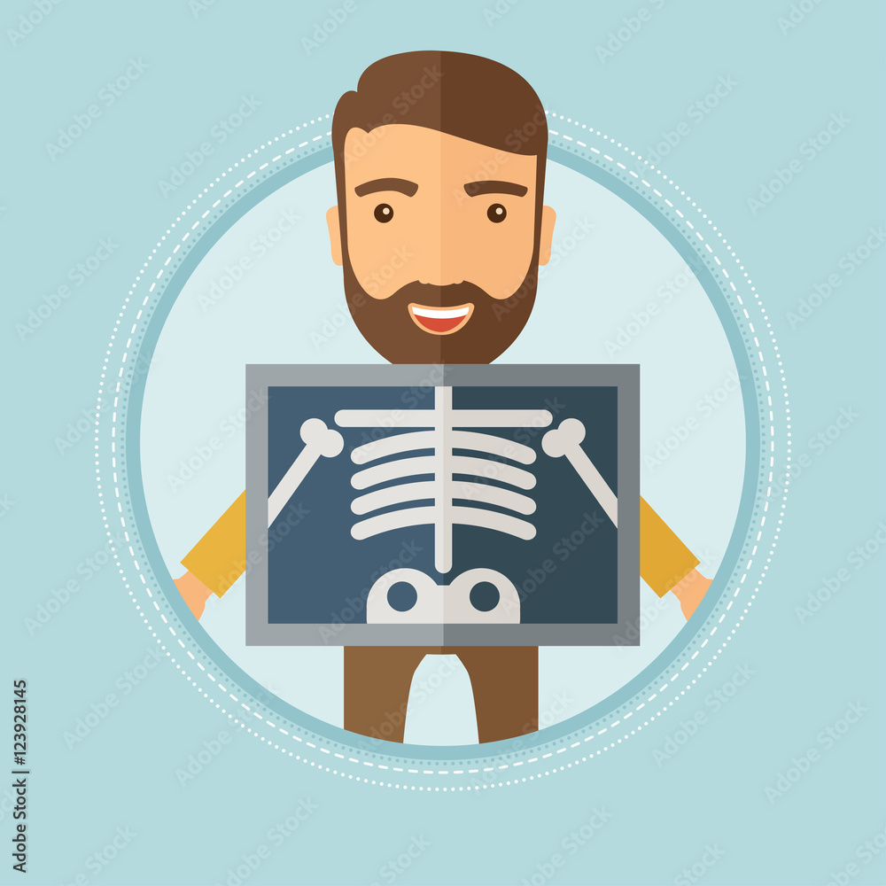 Patient during x ray procedure vector illustration Stock Vector | Adobe ...