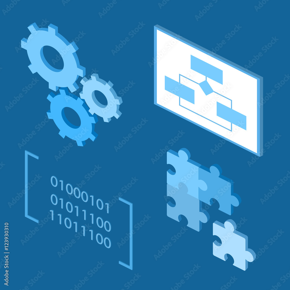 software development life-cycle process vector icons. Stock Vector ...