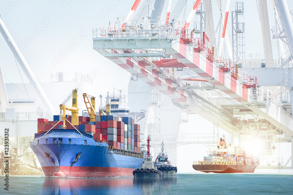 Logistics import export background and transportation industry of ...