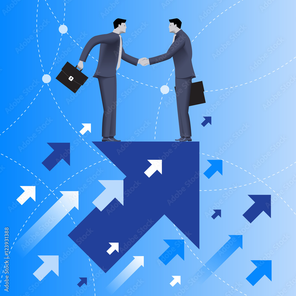 Mutual benefit business concept. Two businessmen shaking each other ...