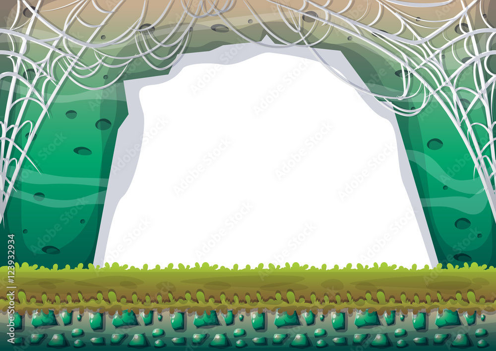 cartoon vector cave with separated layers for game and animation game ...