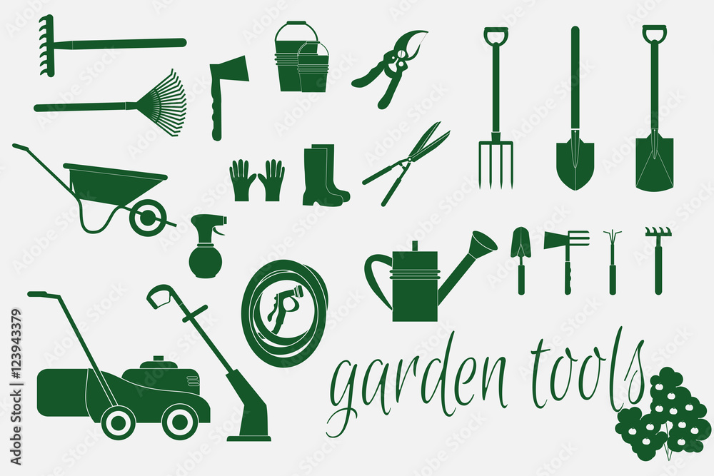 Organic farming. Tools for working in the garden and kailyard ...