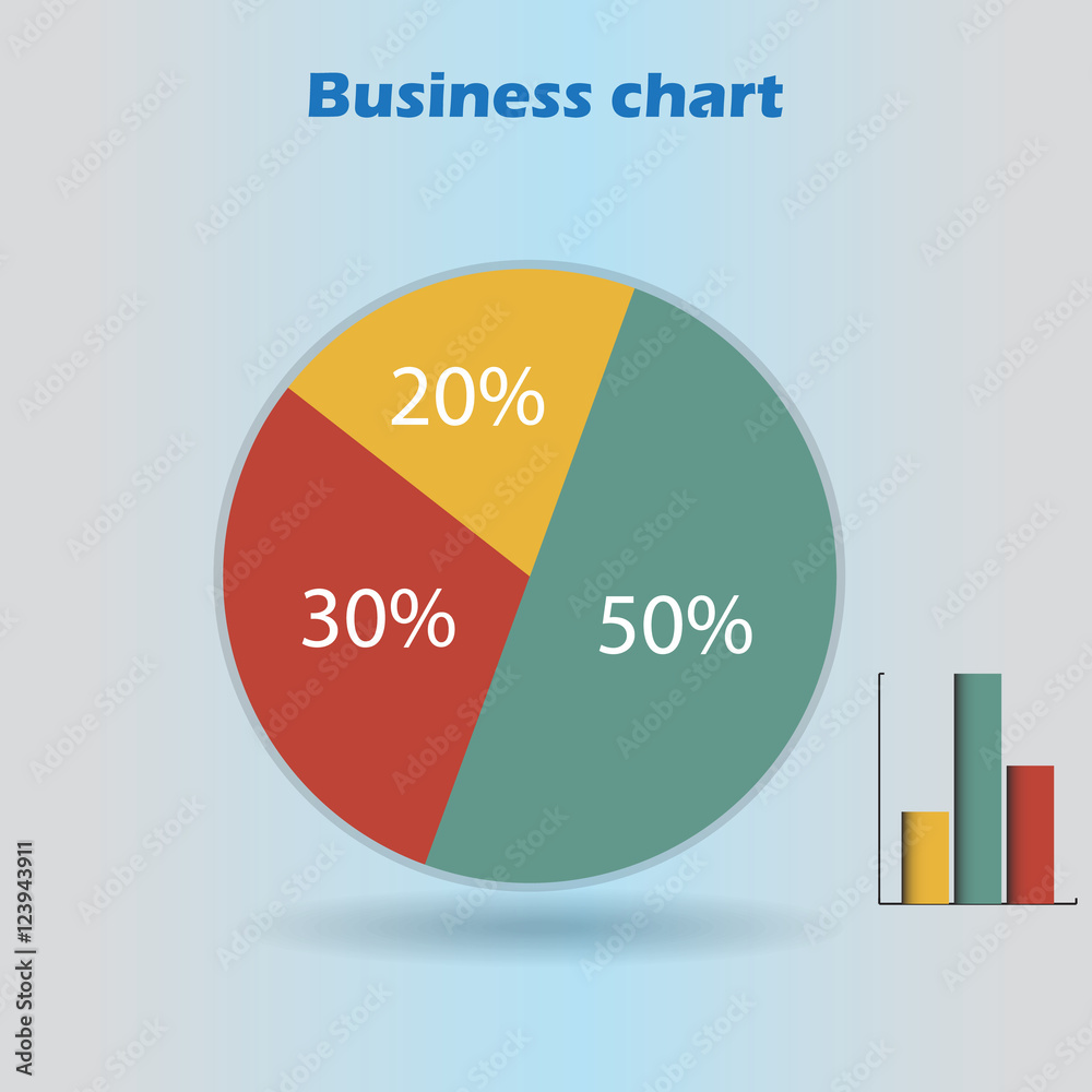 business infographic form blank live pie and column graph circle ...