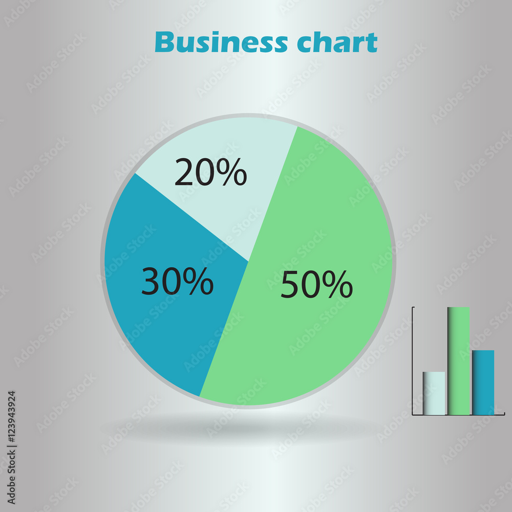 business infographic form blank live pie and column graph circle ...