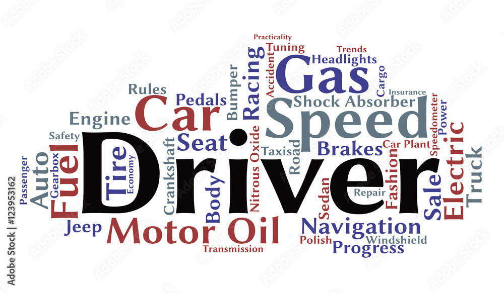 Driver word cloud. Transport concept. Stock Vector | Adobe Stock