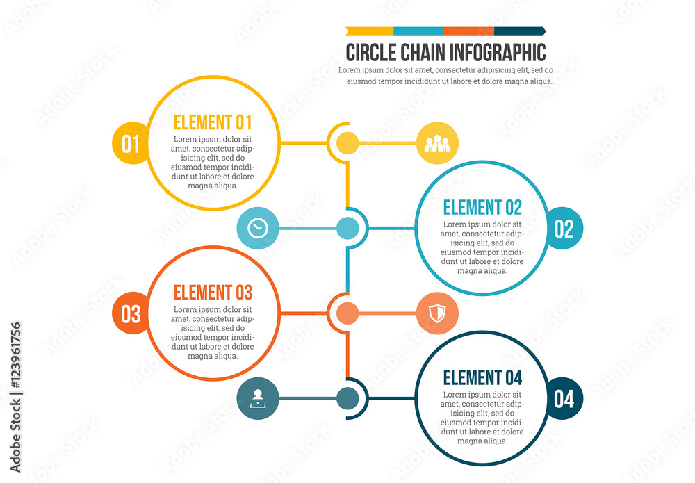 Circle Chain Infographic Stock Template | Adobe Stock