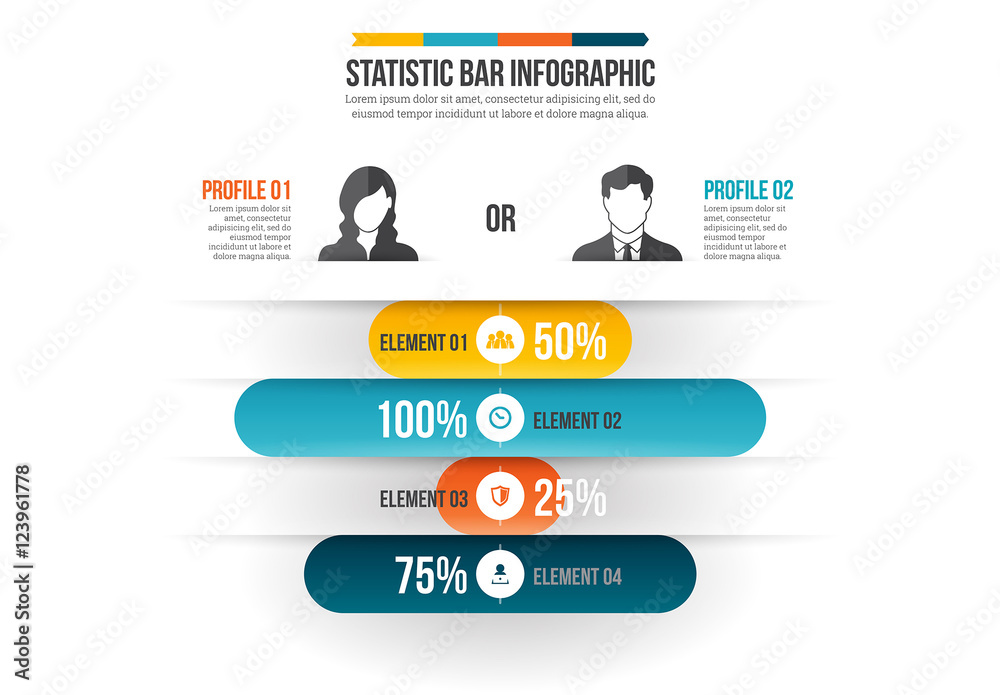 Statistic Bar Infographic Stock Template | Adobe Stock