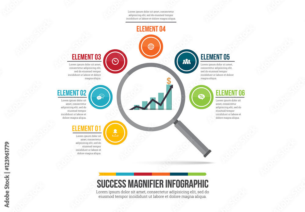 Success Magnifier Infographic Stock Template | Adobe Stock