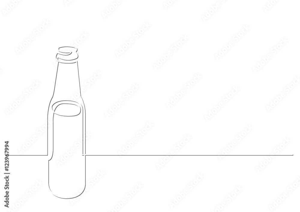 continuous line drawing of beer bottle Stock Vector | Adobe Stock