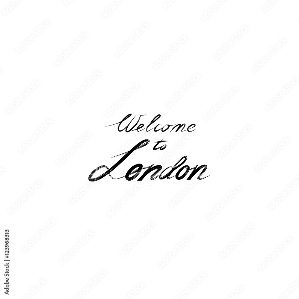 London sign handwritten lettering London city Typography Graphic Stock ...