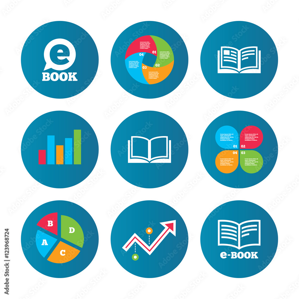 Electronic book signs. E-Book symbols. Stock Vector | Adobe Stock