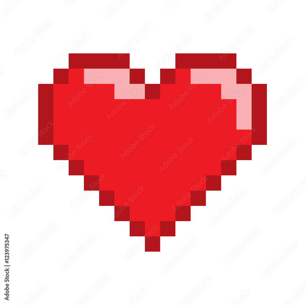 Vector pixel art heart for game. Stock Vector | Adobe Stock