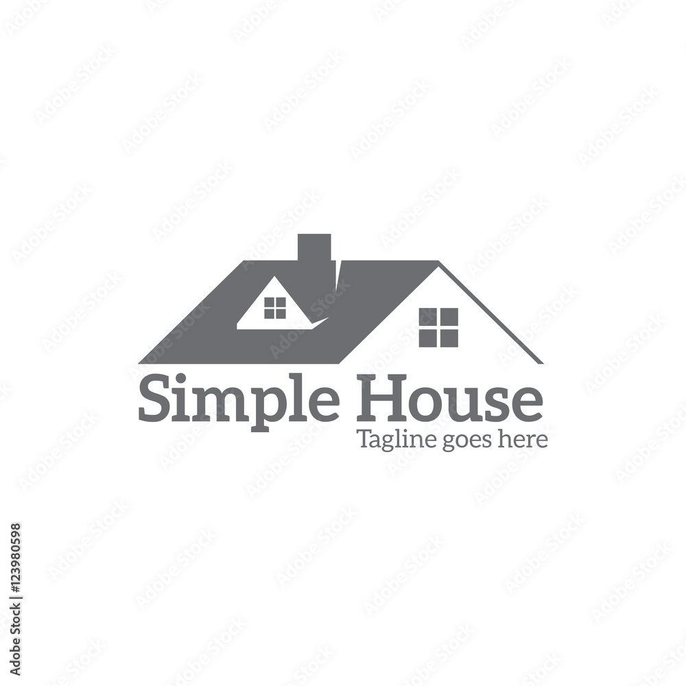 house home simple gray logo icon vector template Stock Vector | Adobe Stock