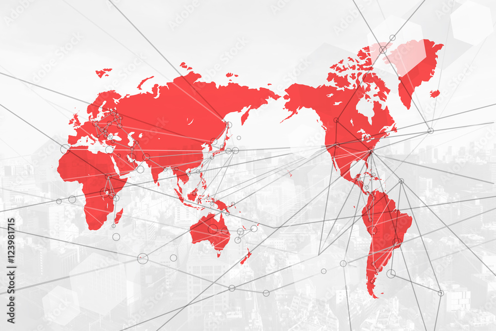 world map business background-red Stock Illustration | Adobe Stock