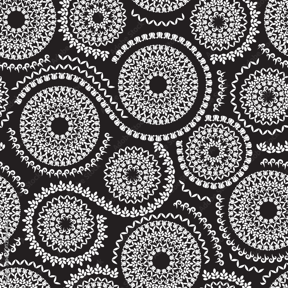 Abstract seamless pattern. The round ornament. Vector illustration ...