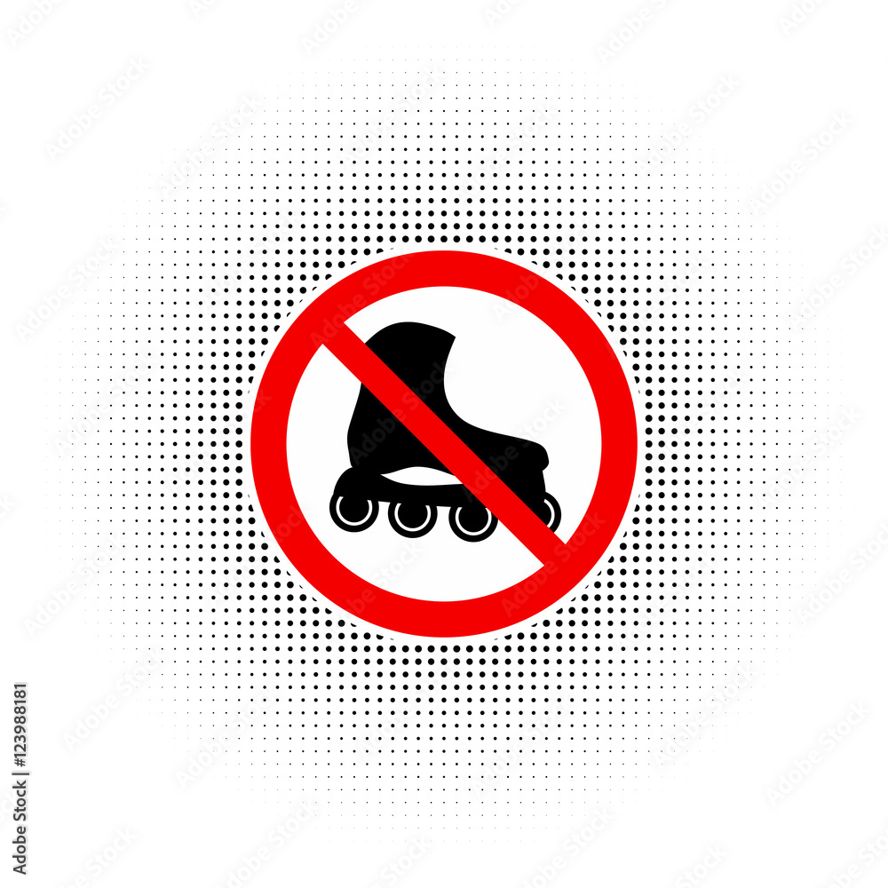 No Roller skates sign icon Stock Vector | Adobe Stock