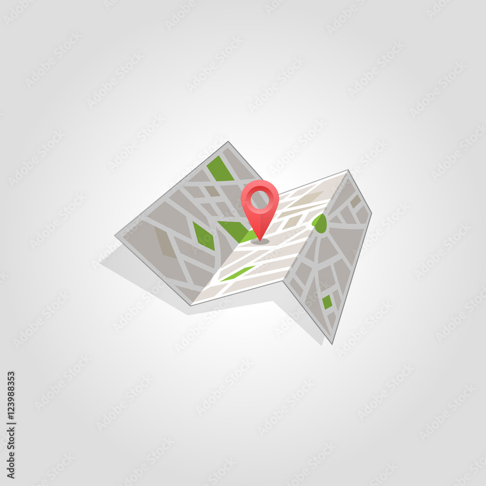 Map marker pointer with road map vector icon design Stock Vector ...