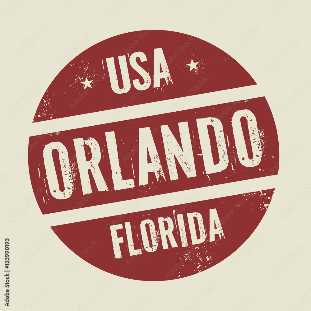 Grunge vintage round stamp with text Orlando, Florida Stock Vector ...