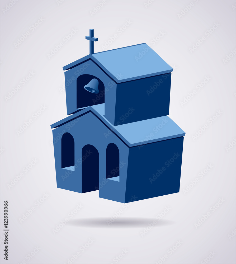 vector 3d symbol of church building Stock Vector | Adobe Stock