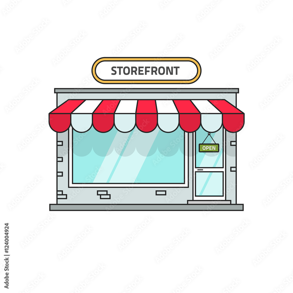Store vector illustration isolated on white background, storefront ...