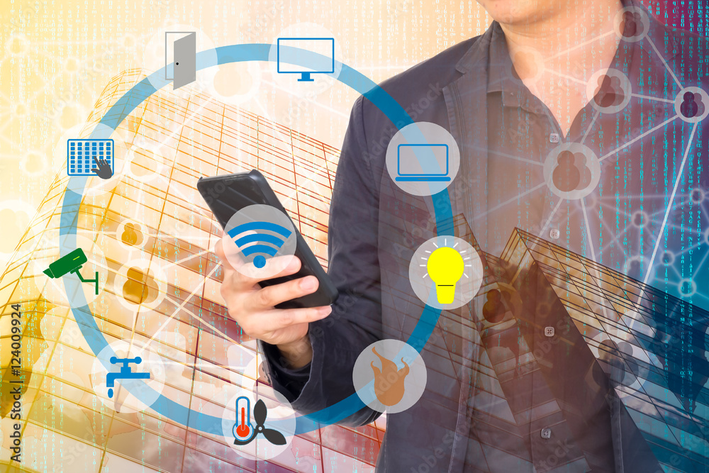Smart Building and Internet of Things concept. Smart building ...