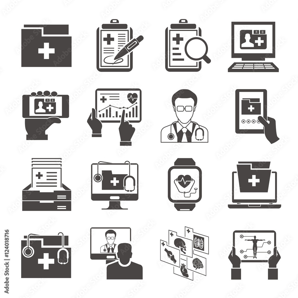 medical data icons Stock Vector | Adobe Stock