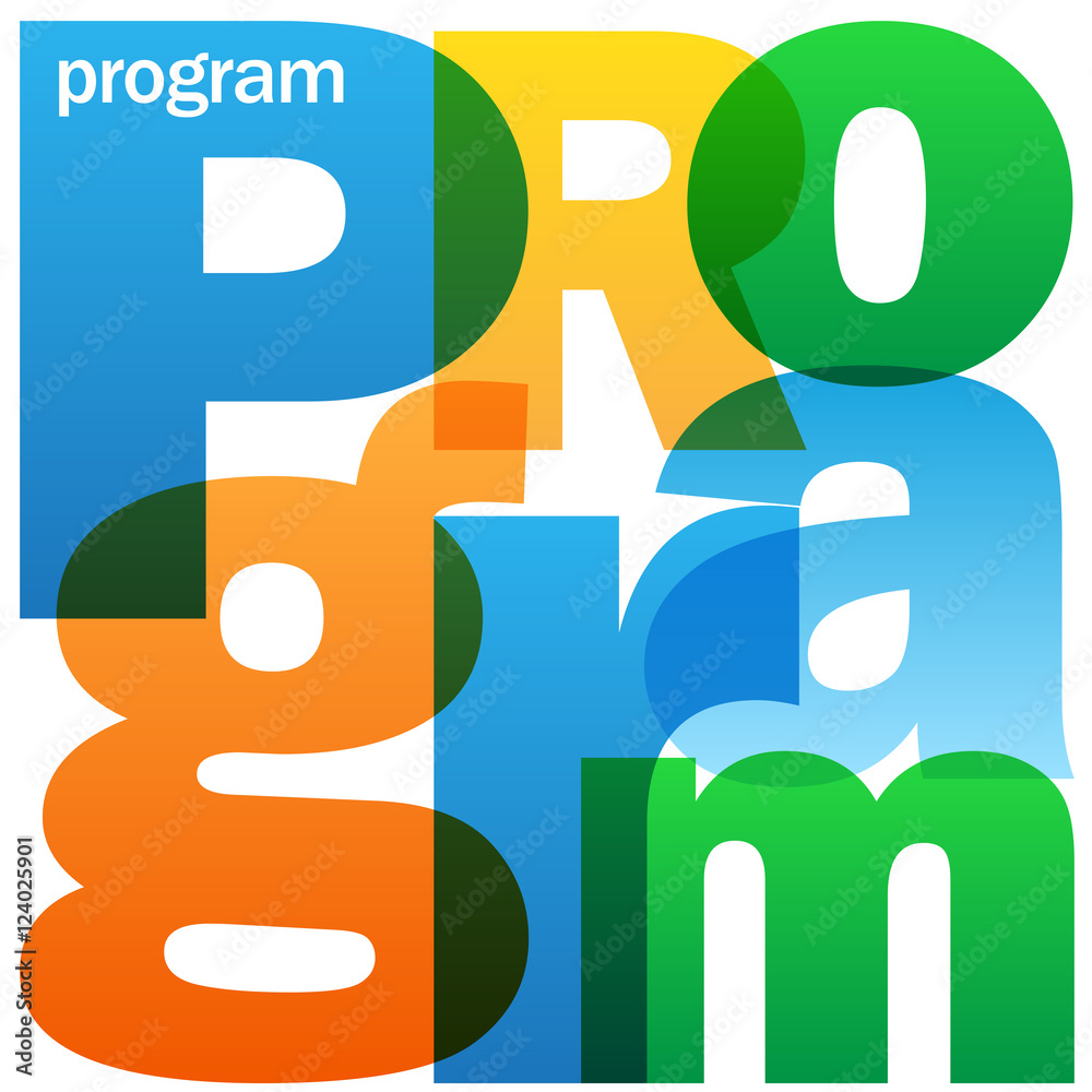 PROGRAM Vector Letters icon Stock Vector | Adobe Stock