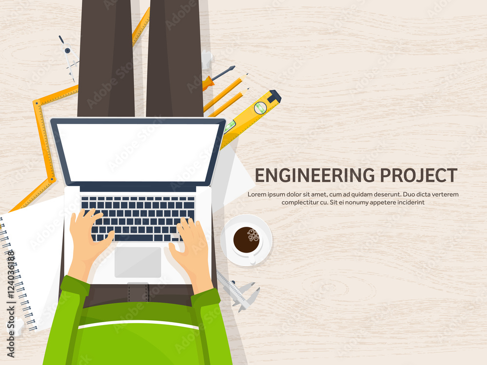 Vector illustration. Engineering and architecture. Drawing ...